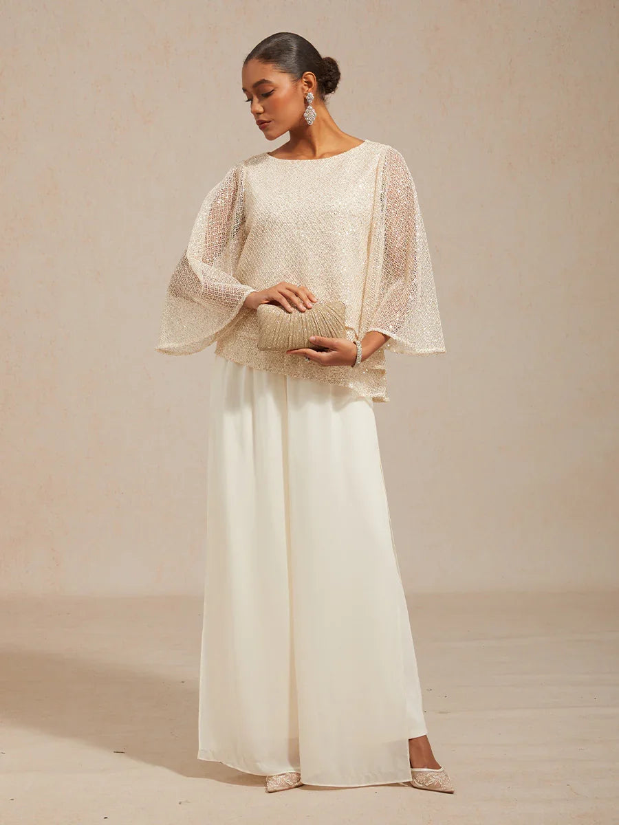 Bell Sleeves Mesh Sequin Layered Top – vvcloth