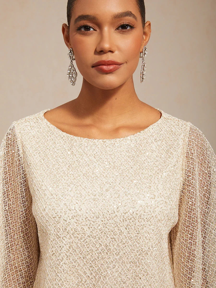 Bell Sleeves Mesh Sequin Layered Top – vvcloth
