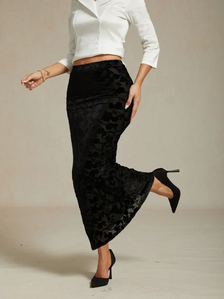 Long Floral Skirt with Fishtail – vvcloth